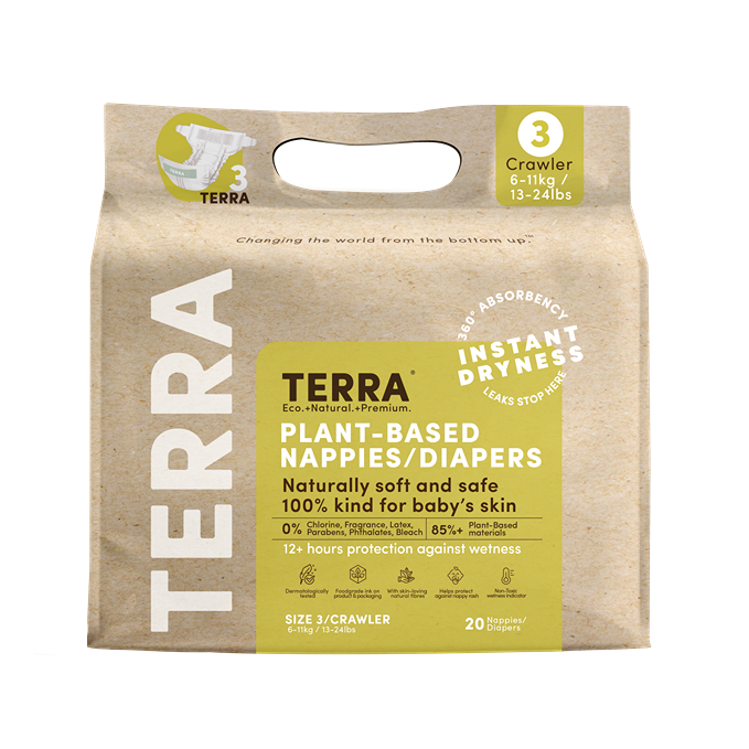 Size 3 Diapers Non Toxic Diapers TERRA Plant Based Diapers Terra Size 3 Diapers Non Toxic Diapers TERRA Plant Based Diapers Terra